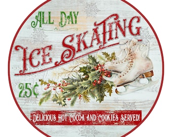 Christmas Skate Rental Sign Skate Rental Sign Ice Skating - Etsy