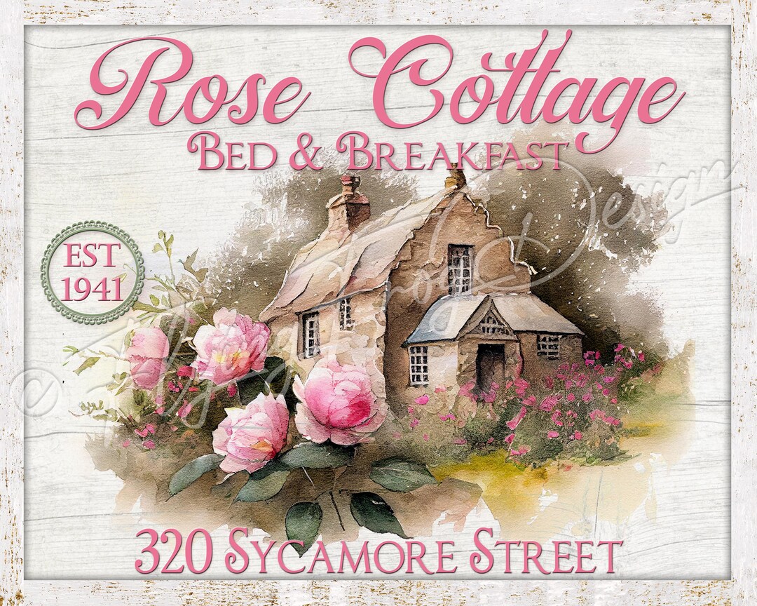 Victorian Vintage Farmhouse Rose Cottage Bed & Breakfast Roses Wreath ...
