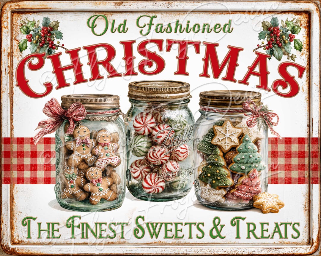 Vintage Old Fashioned Christmas Finest Sweets & Treats Mints Cookies ...