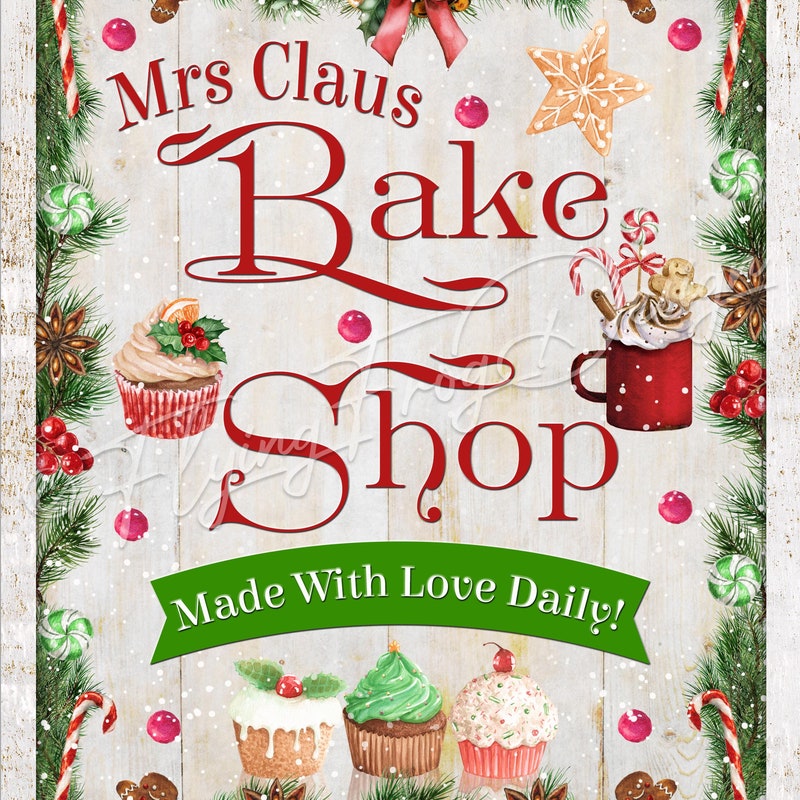 Mrs Claus Bakery Sign - Etsy