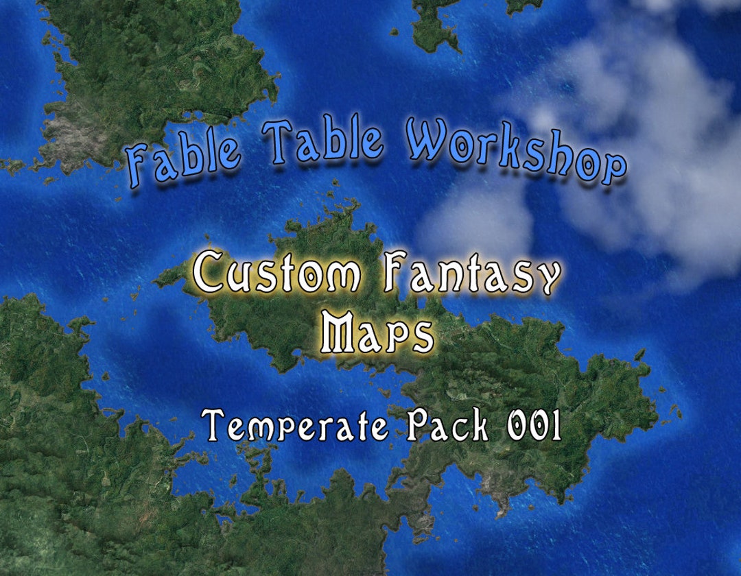 4 Custom Fantasy Realm Maps (temperate Pack 001) by Fable Table ...