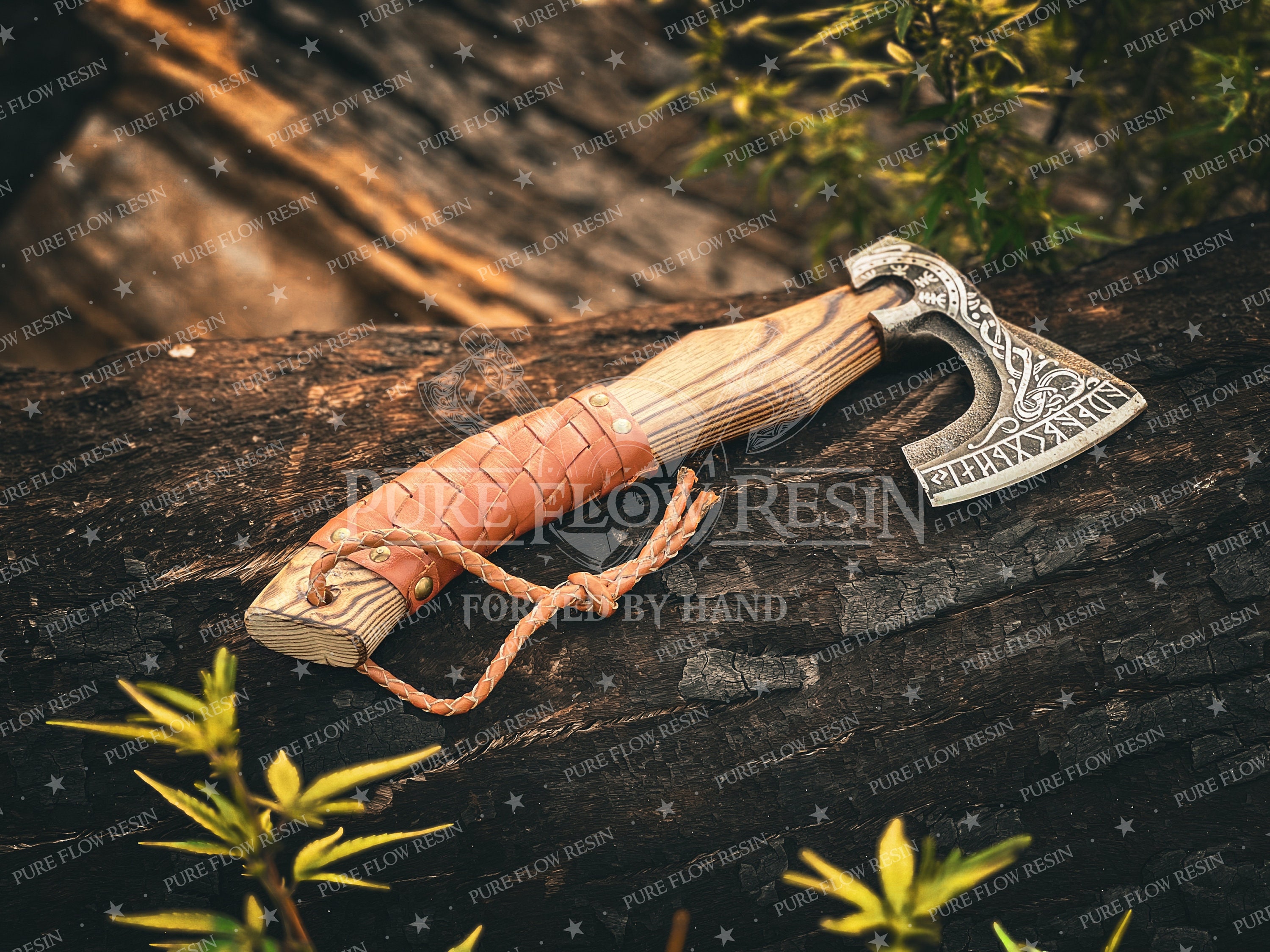 VIKING Axe Hand Forged Carbon Steel Best Holiday Gift for Him Medieval ...
