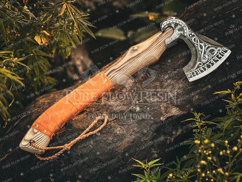 VIKING Axe Hand Forged Carbon Steel Best Holiday Gift for Him Medieval ...