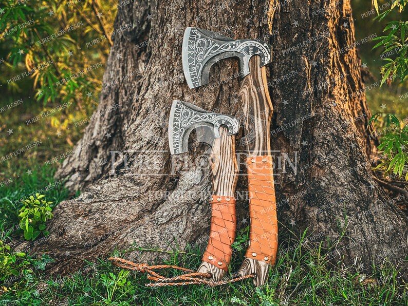 VIKING Axe Hand Forged Carbon Steel Best Holiday Gift for Him Medieval ...