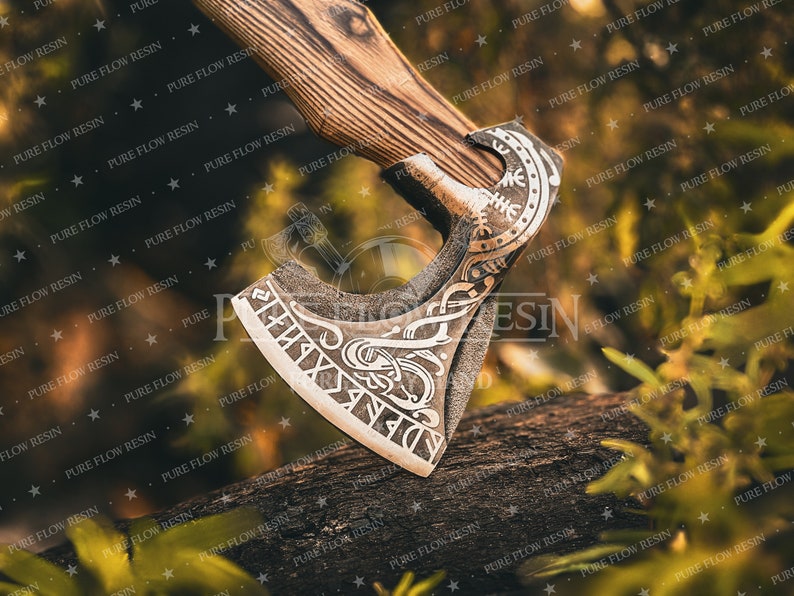 VIKING Axe Hand Forged Carbon Steel Best Holiday Gift for Him Medieval ...