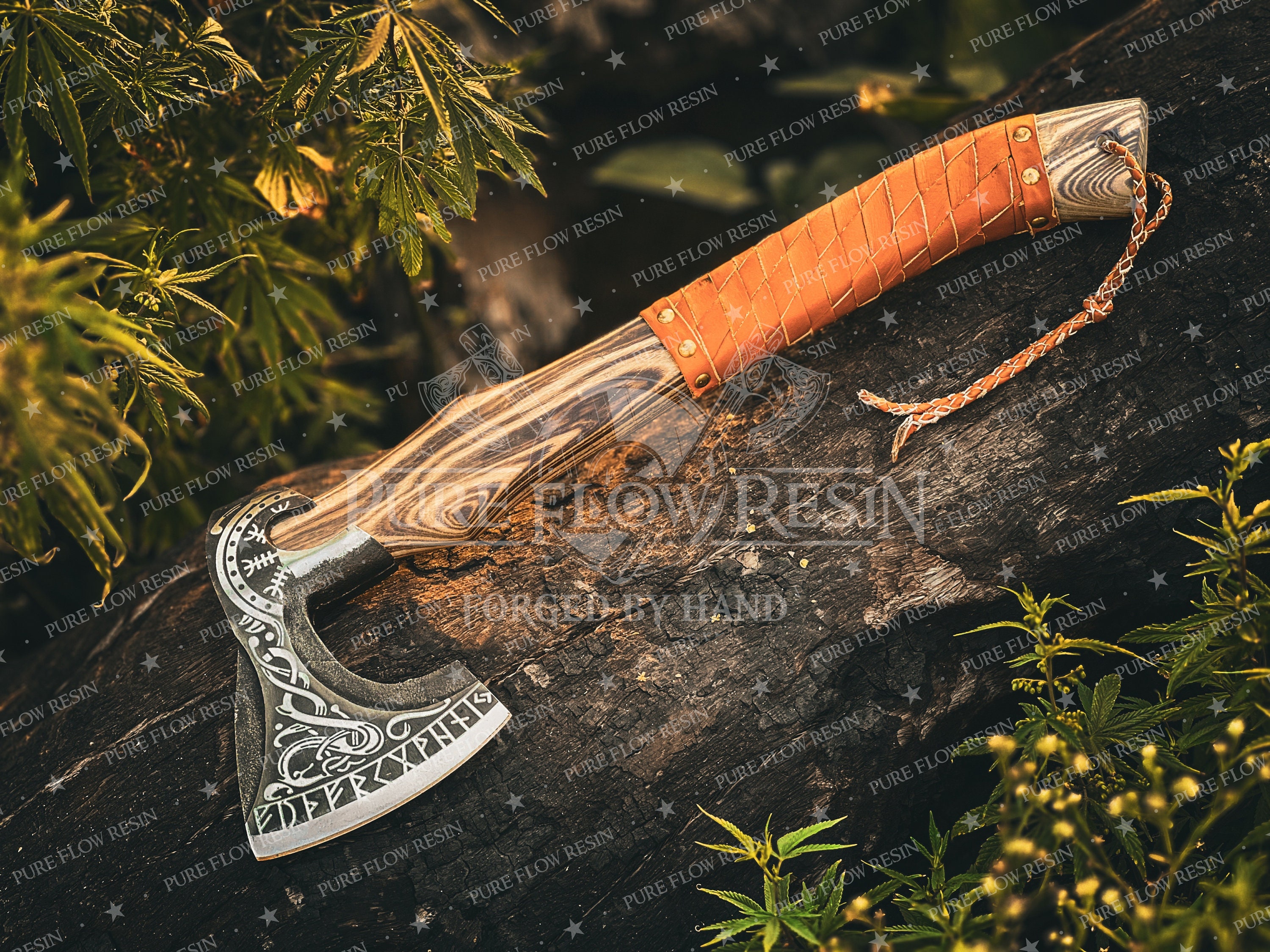 VIKING Axe Hand Forged Carbon Steel Best Holiday Gift for Him Medieval ...