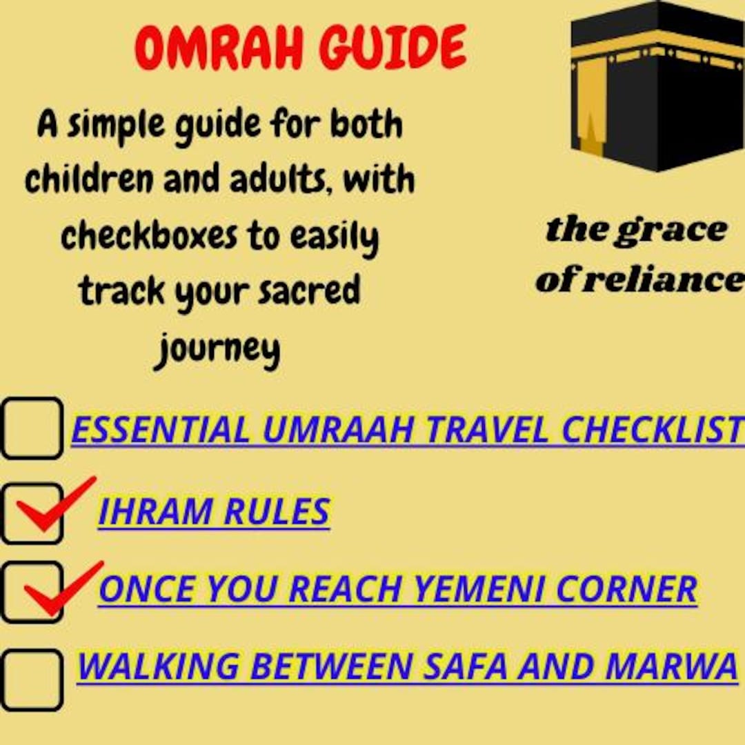Printable Umrah Checklist for Kids and Adultes KIDS EASY Omra Guide ...