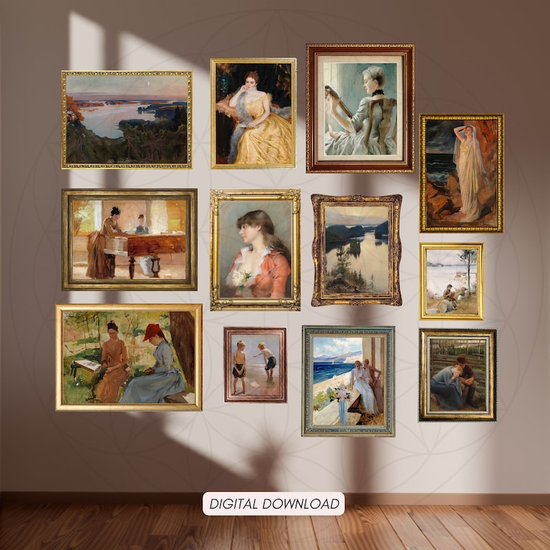 12 Peaces Albert Edelfelt Paintings Printable Famous Art Famous Painter ...