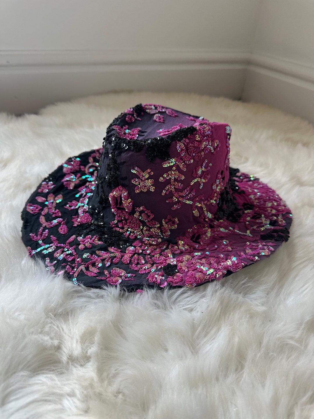 ONE OF A KIND Unique Cowboy Hat // Embellished With Sequins and ...