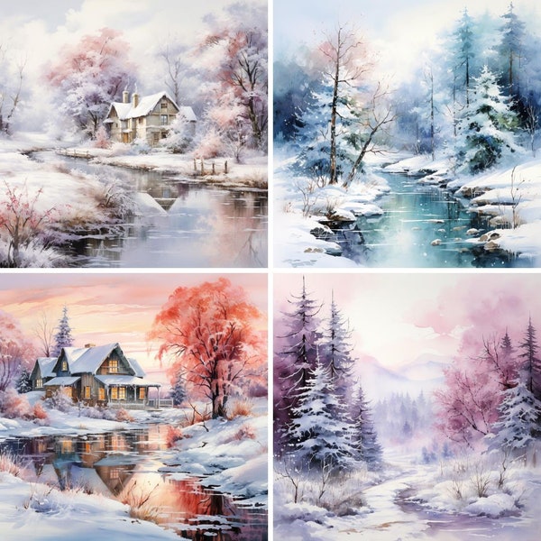 Winter Landscape Print - Etsy