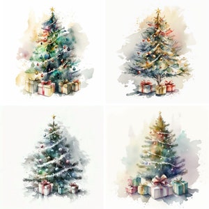 Christmas Watercolor Clipart,20+ Christmas Trees,high Quality Print ...
