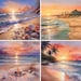 Watercolor Beach Sunset, 12 Landscape Print, Ocean Nature, Sunrise ...