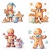 Gingerbread Man Clipart Bundle, 20 Christmas Watercolor Cookies, Card ...