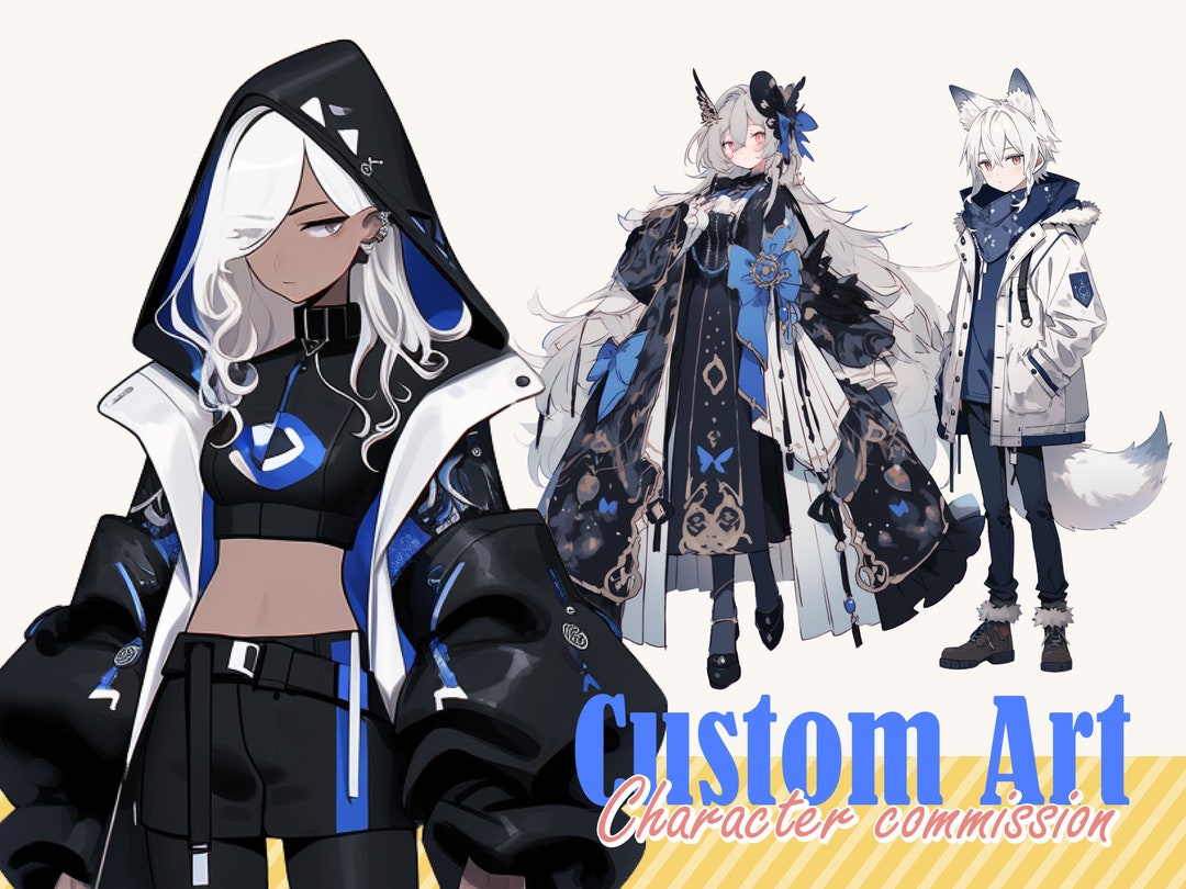 Custom Character Sheet Commission, Cute Stylized Anime Profile Picture ...