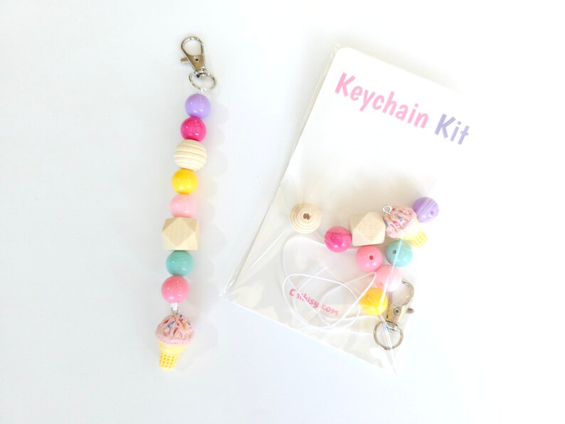 Ice Cream DIY Keychain Kit/ Dessert Party Favors/ Birthday Activity for ...