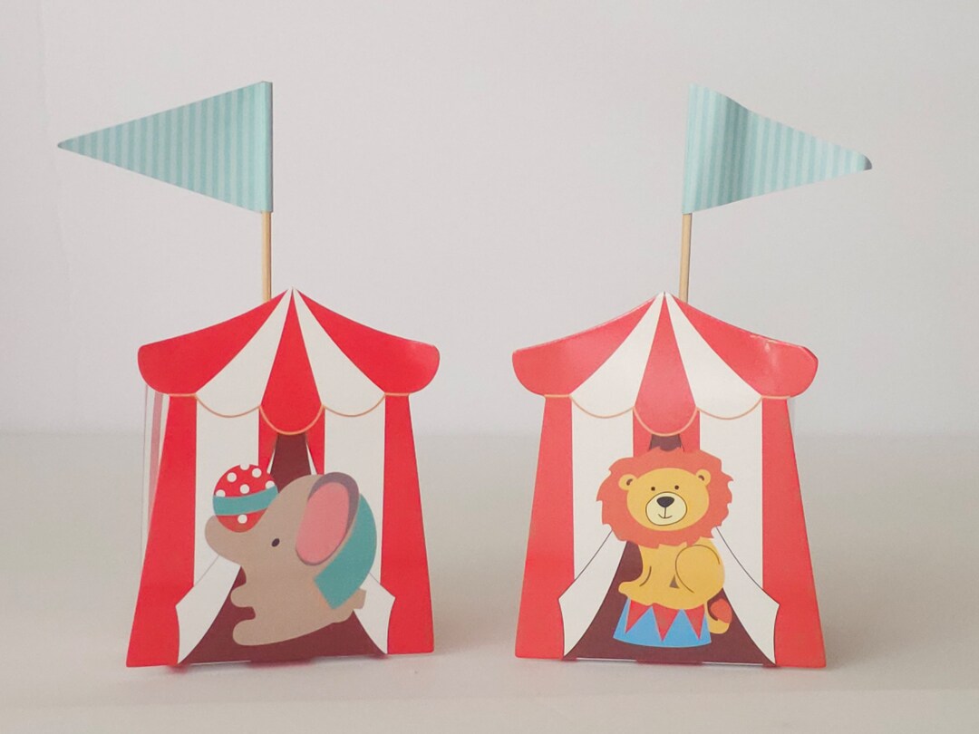Set of 8 Circus Tent Favor Boxes/ Animals Favor Boxes/ - Etsy