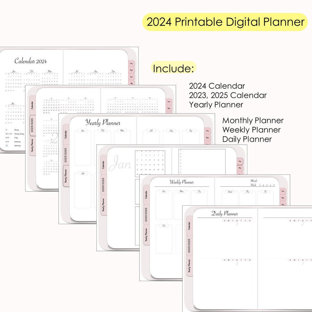 2024 Digital Planner 2-pages Design - Etsy