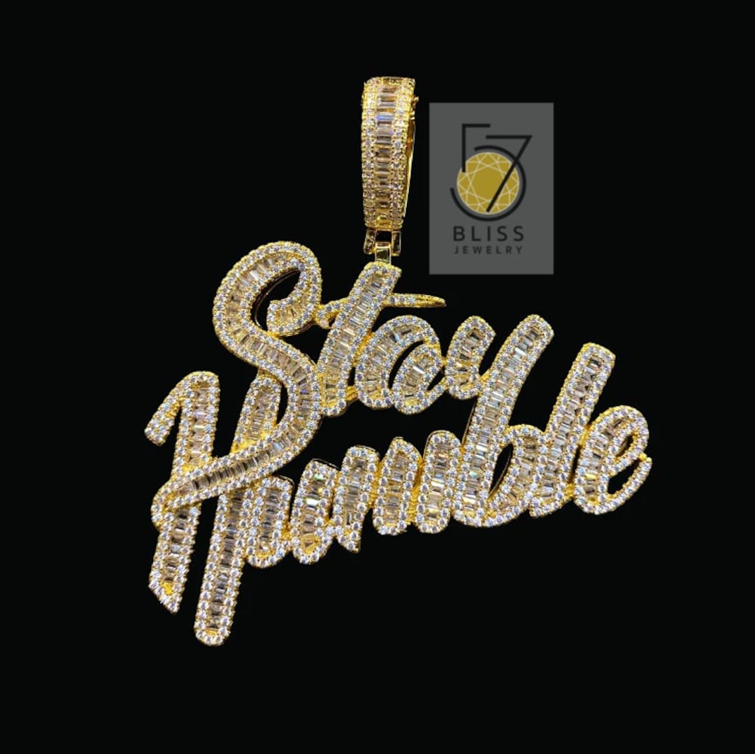 Custom Moissanite VVS Pendant, Baguette Diamond Letter , Iced Out ...