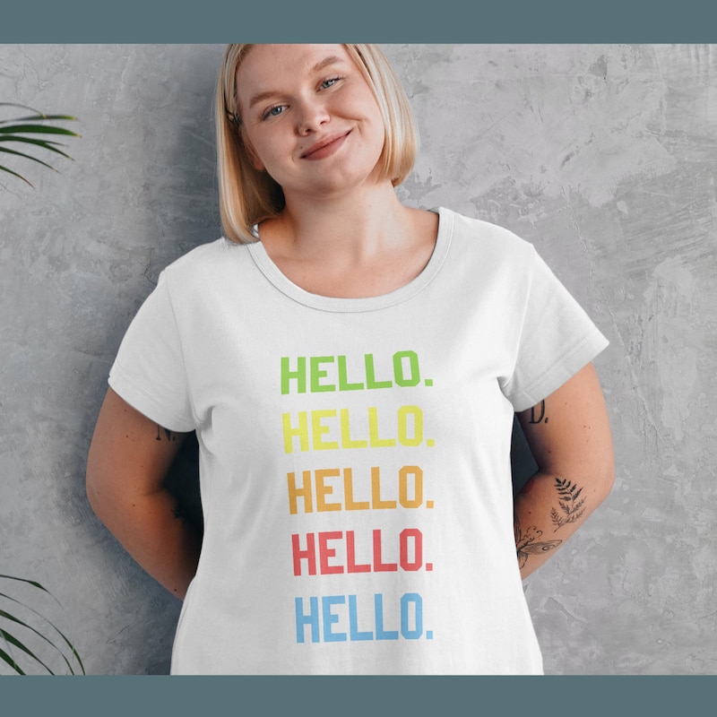 Hello T Shirt - Etsy