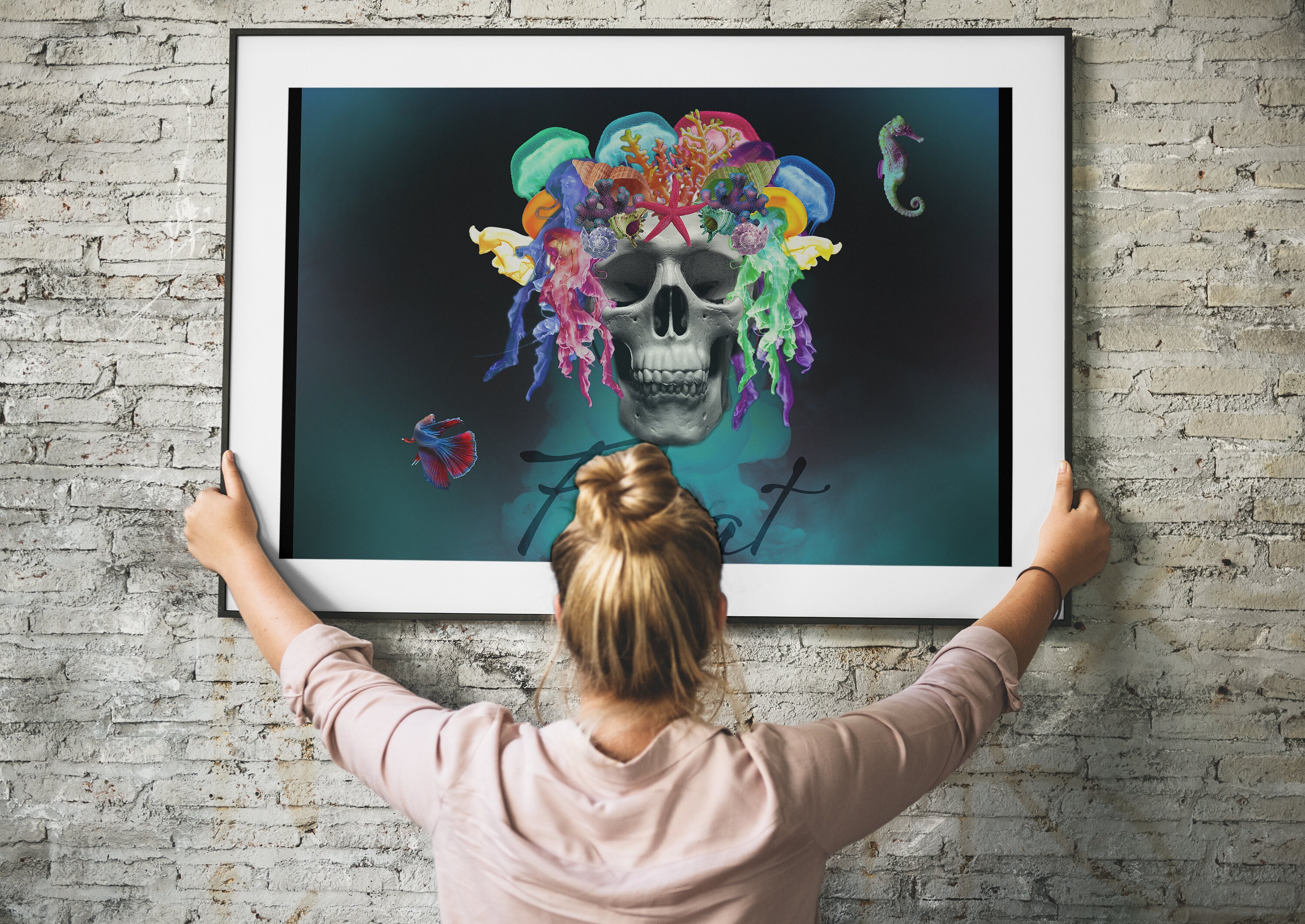Skull Float Poster - Etsy