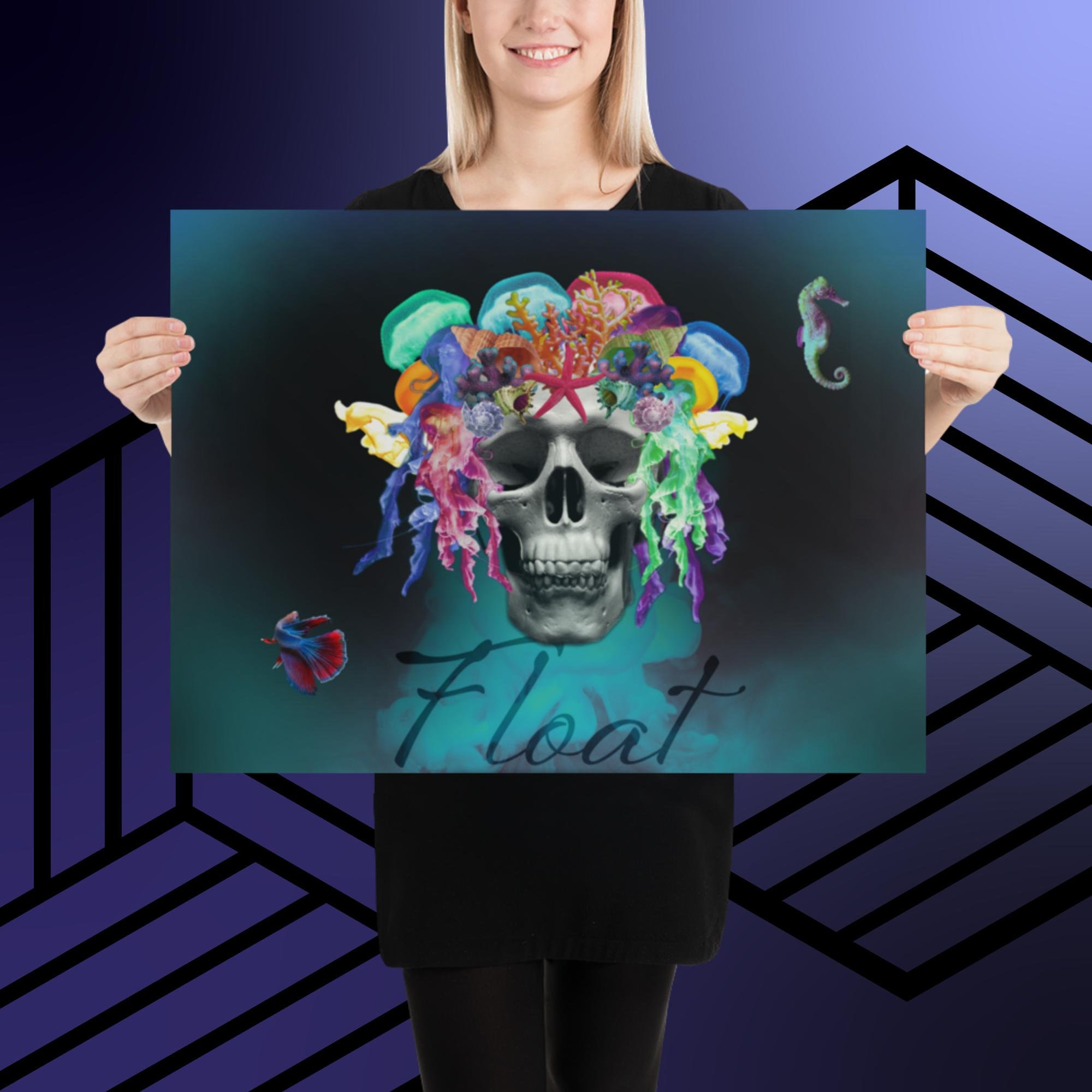 Skull Float Poster - Etsy
