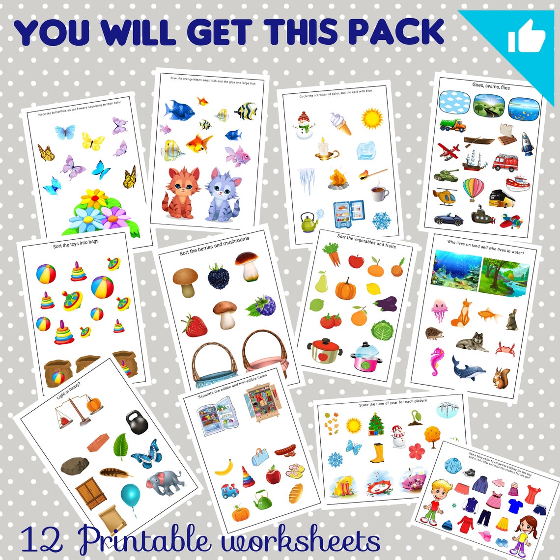 Sorting Game| Printable Activity for Toddlers and Preschool| Homeschool ...