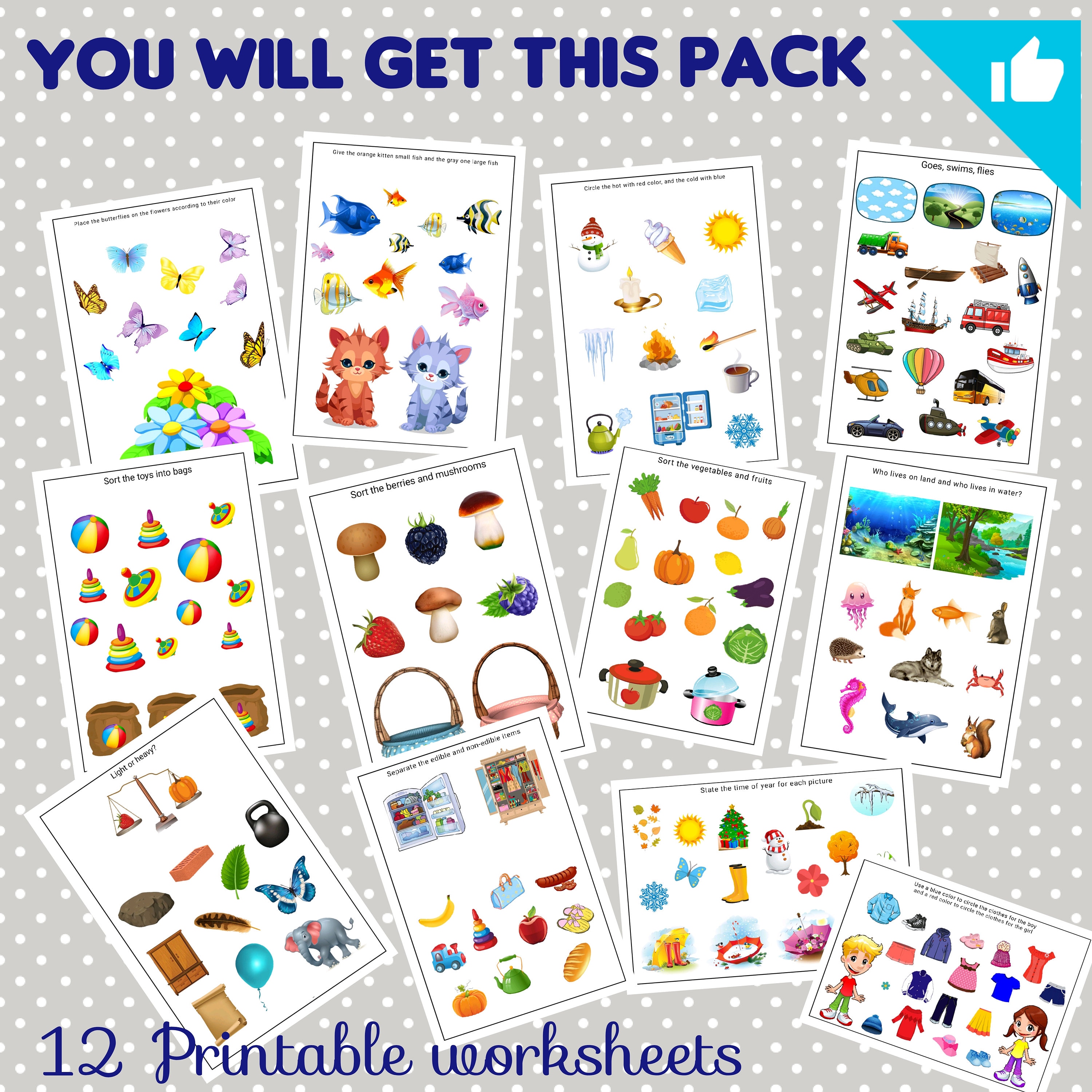 Sorting Game| Printable Activity for Toddlers and Preschool| Homeschool ...