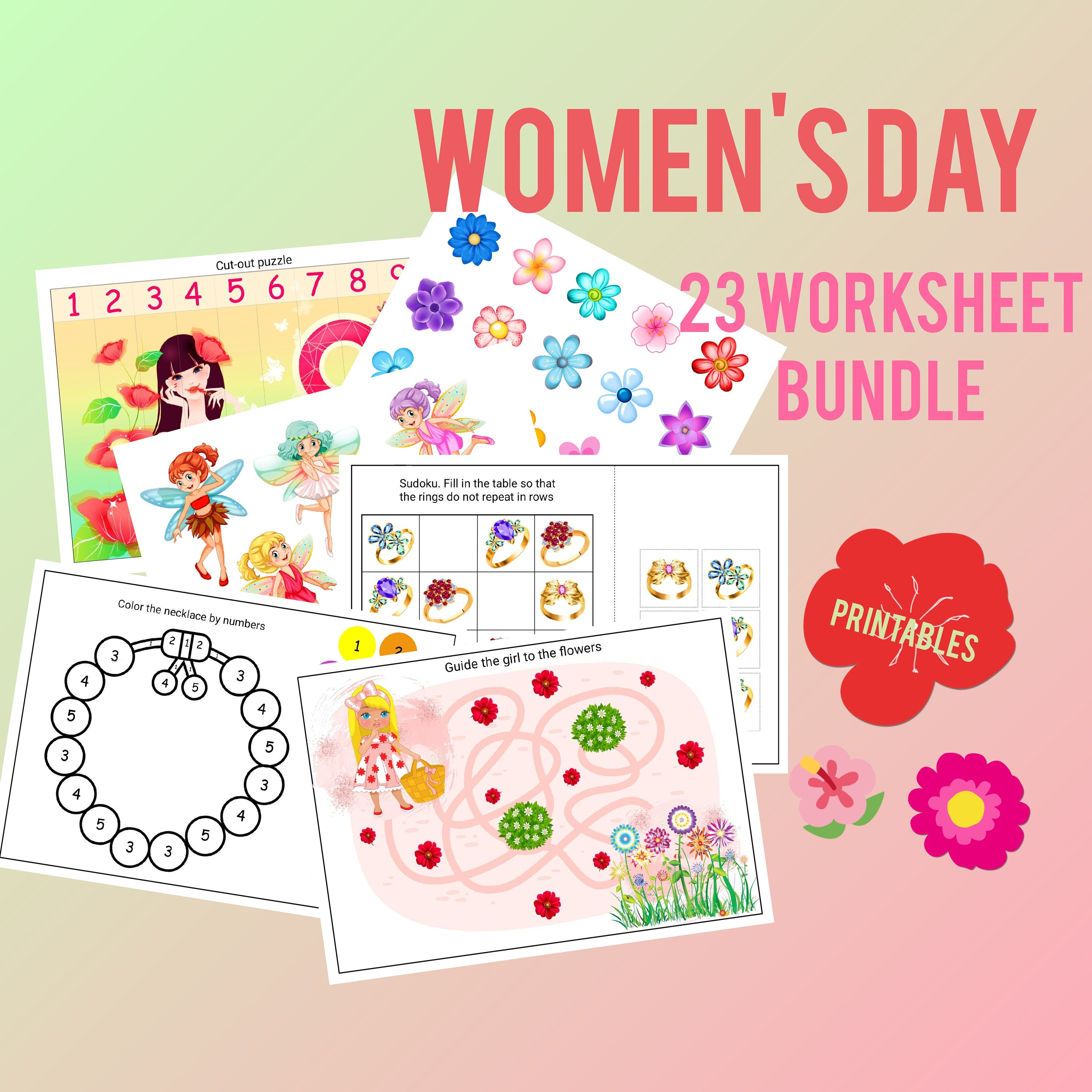 Women's Day Worksheet Bundle| Worksheets for Kids| Preschool Printables ...