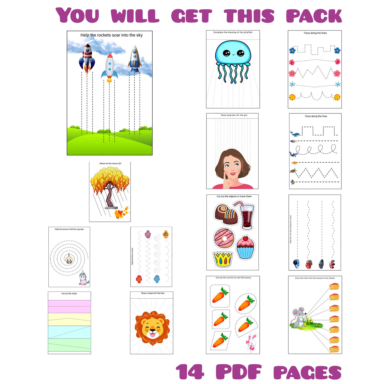 Pre Handwriting Line Tracing Worksheets| Preschool Printable ...