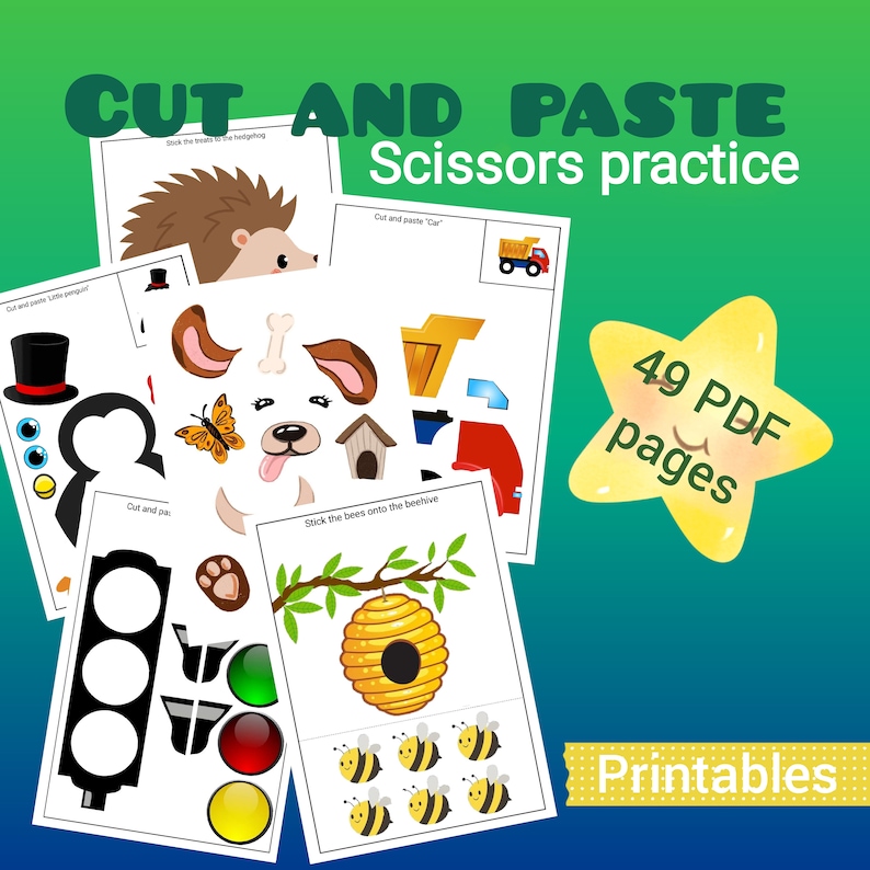Cut and Paste|cut and Glue Preschool Printables|cut and Paste ...