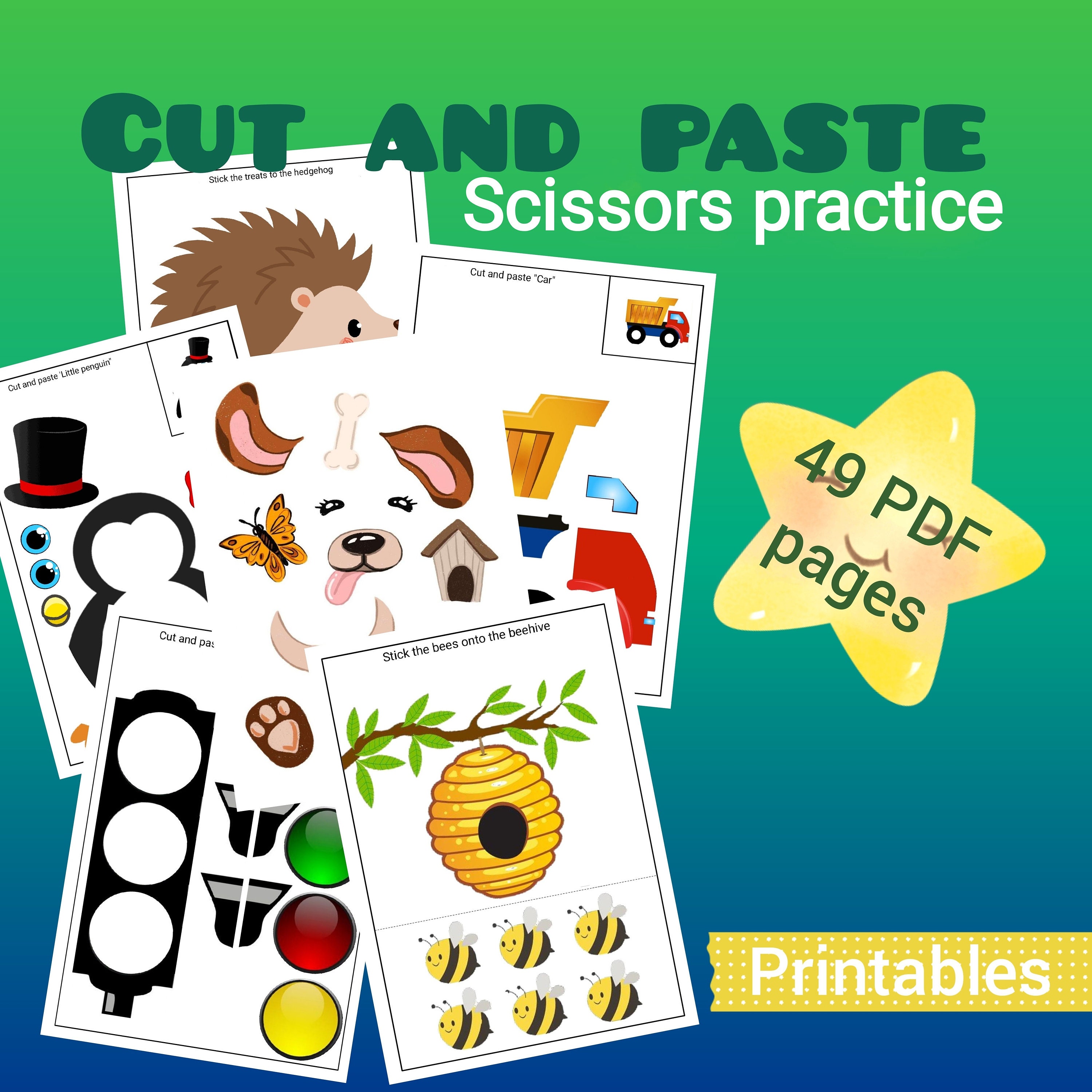 Cut and Paste|cut and Glue Preschool Printables|cut and Paste ...