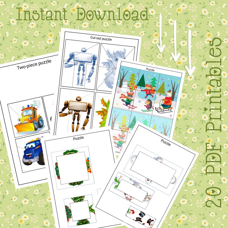 Matching Puzzle Printables| Homeschool| Preschool and Kindergarten ...