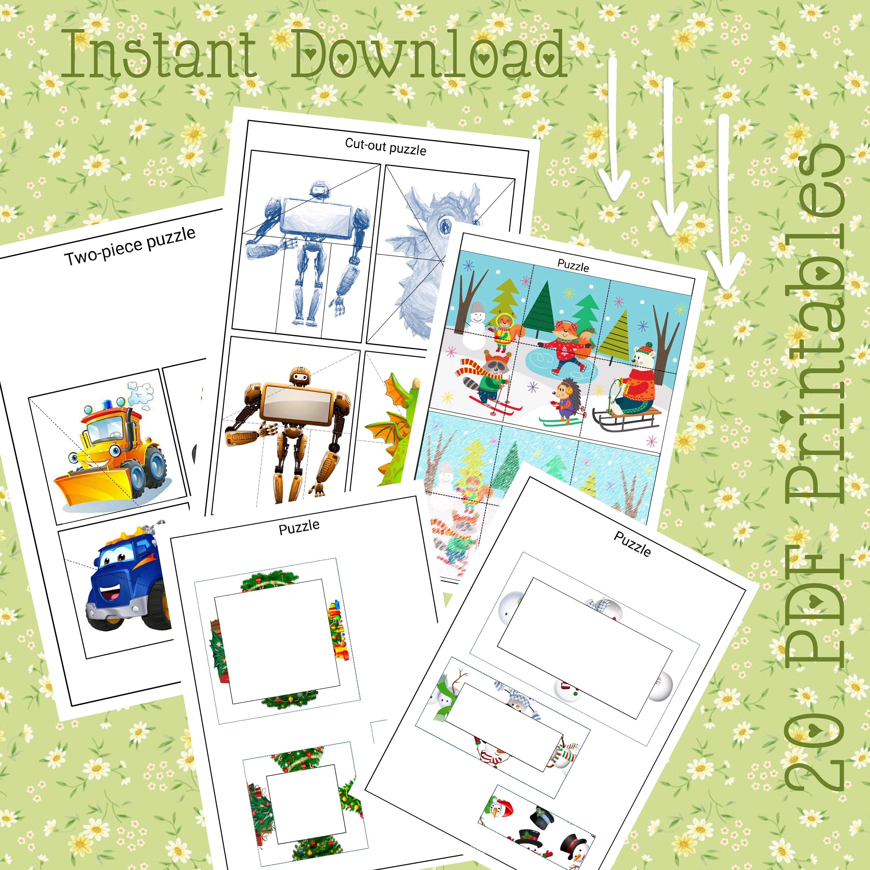 Matching Puzzle Printables| Homeschool| Preschool and Kindergarten ...