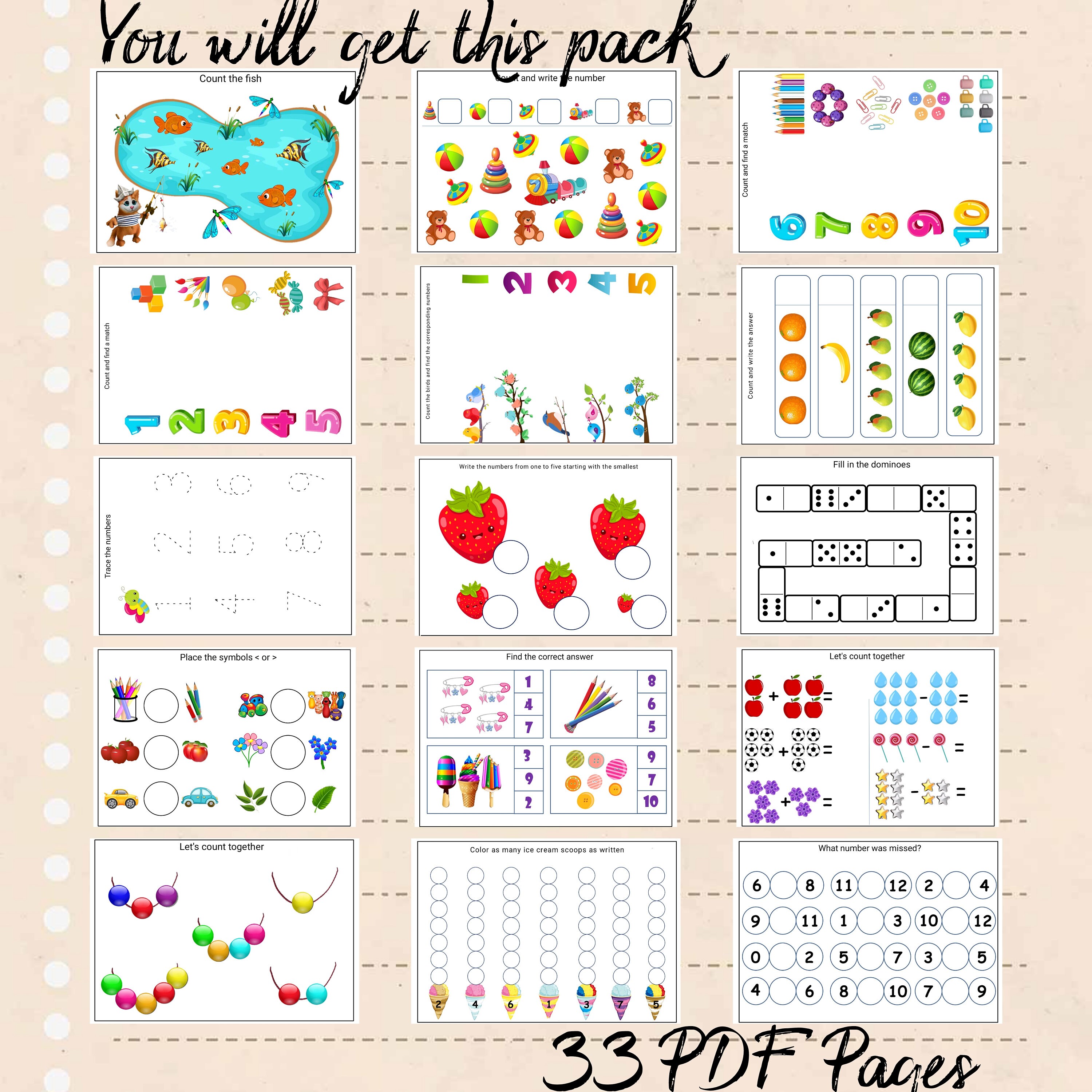 Preschool Math| Beginning Math| Counting| Learning to Add| Kindergarten ...