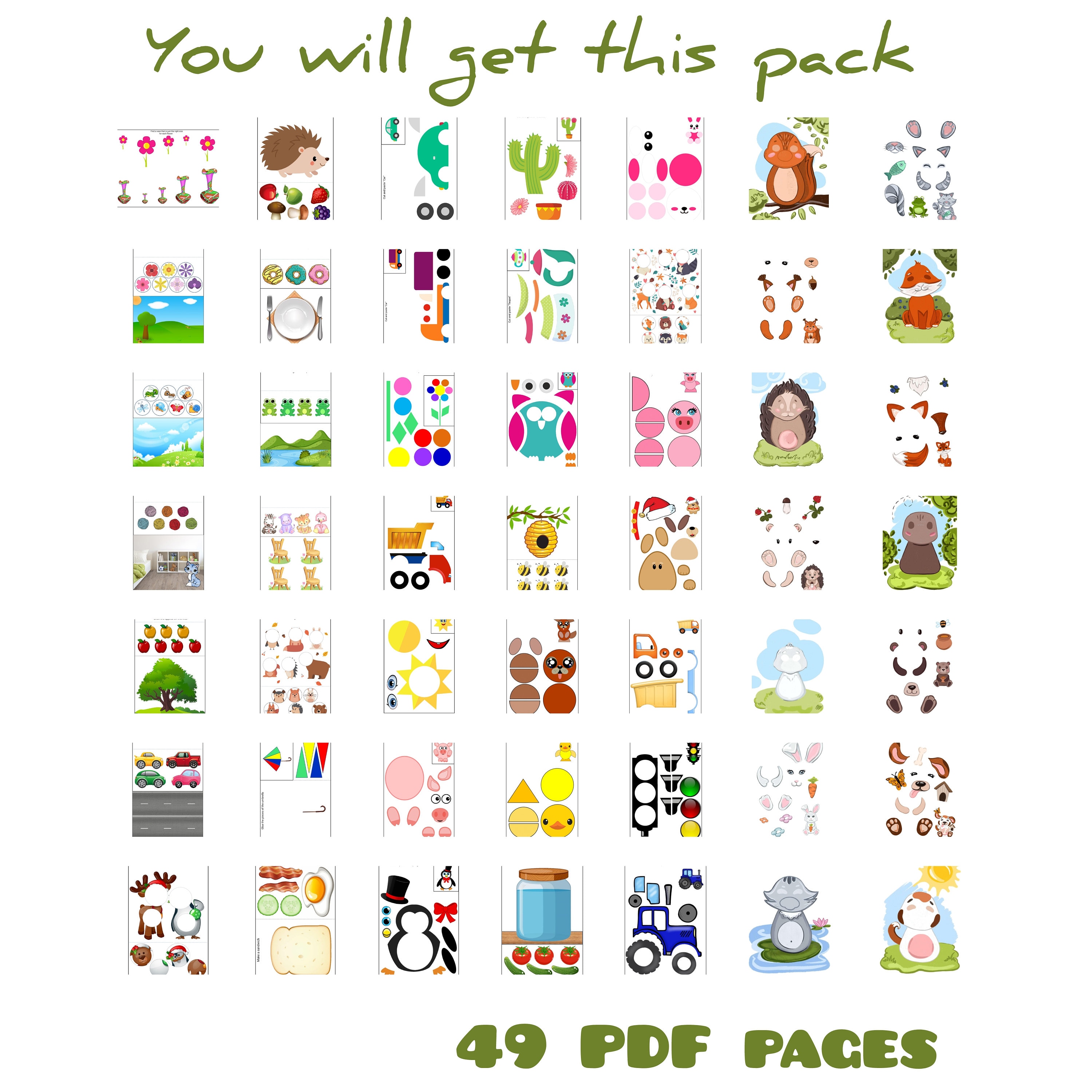 Cut and Paste|cut and Glue Preschool Printables|cut and Paste ...