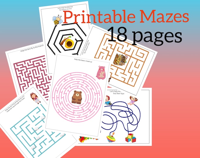 Printable Mazes|18colorful Mazes With Pictures|printable Games|kids ...