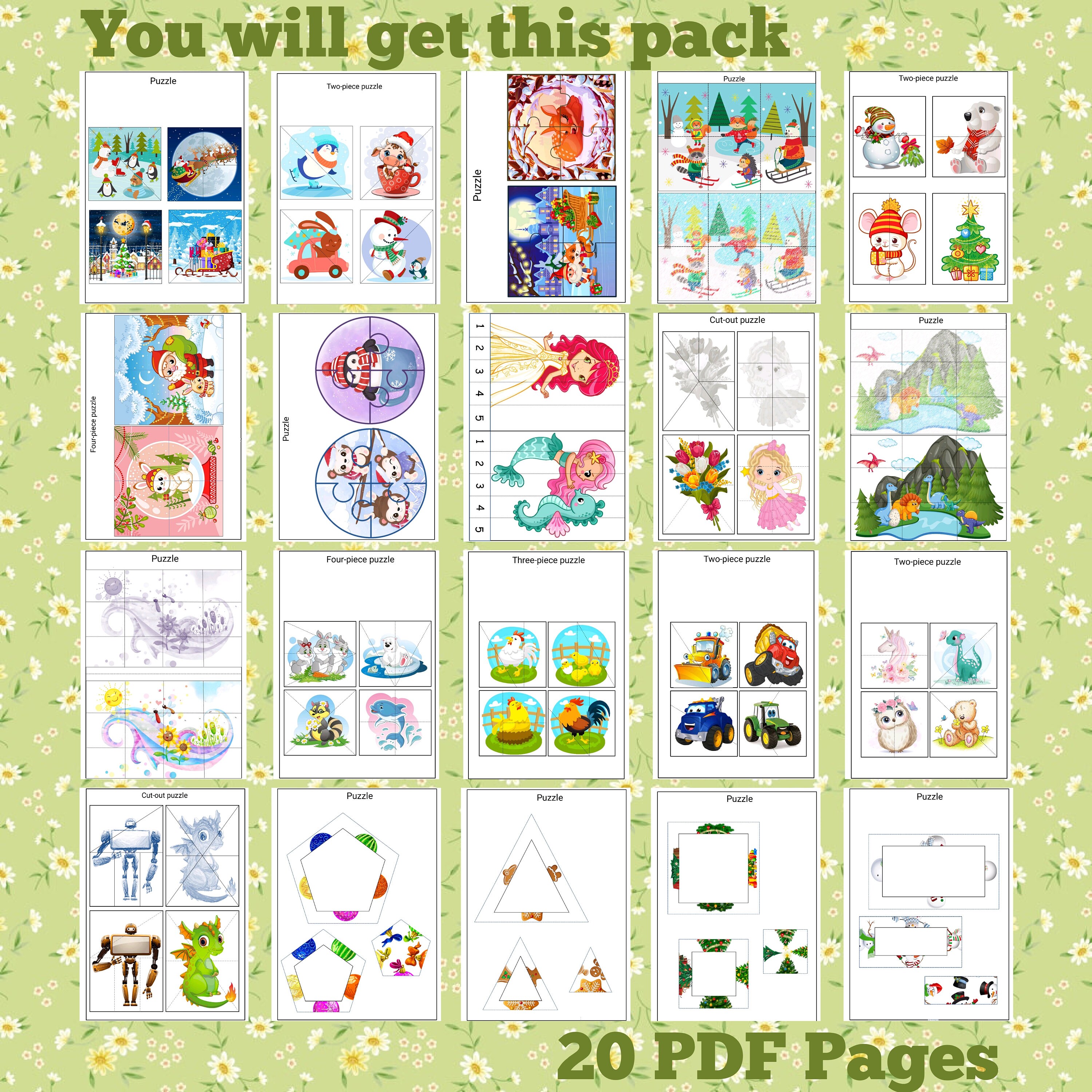 Matching Puzzle Printables| Homeschool| Preschool and Kindergarten ...