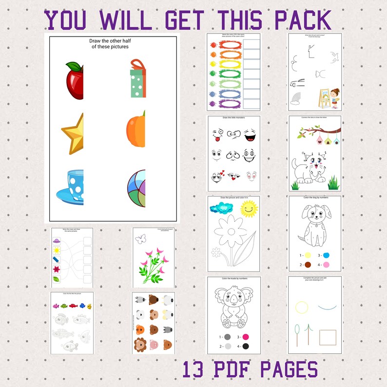 Finish the Drawing Activities for Kids|coloring Pages|drawing Practice ...