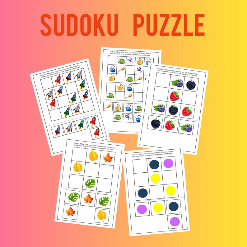Sudoku for Kids Sudoku Puzzles Educational Printables - Etsy