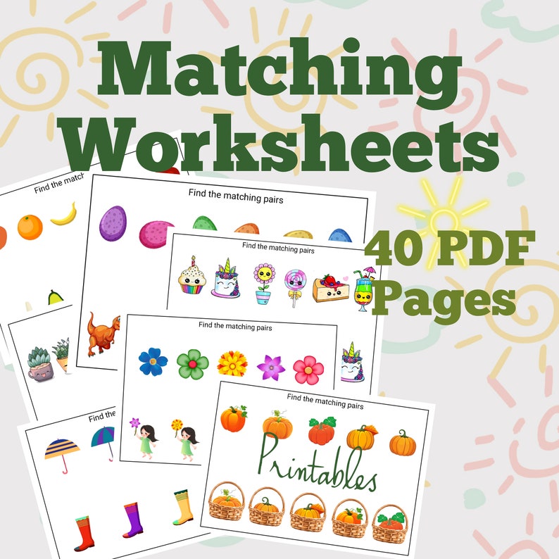 Printable Matching Worksheets| Match the Picture| Preschool Worksheets ...