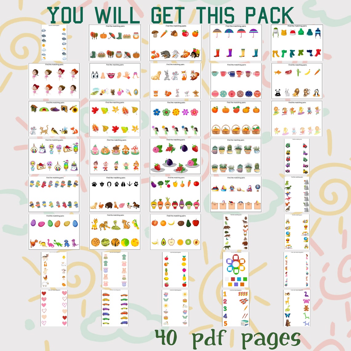 Printable Matching Worksheets| Match the Picture| Preschool Worksheets ...