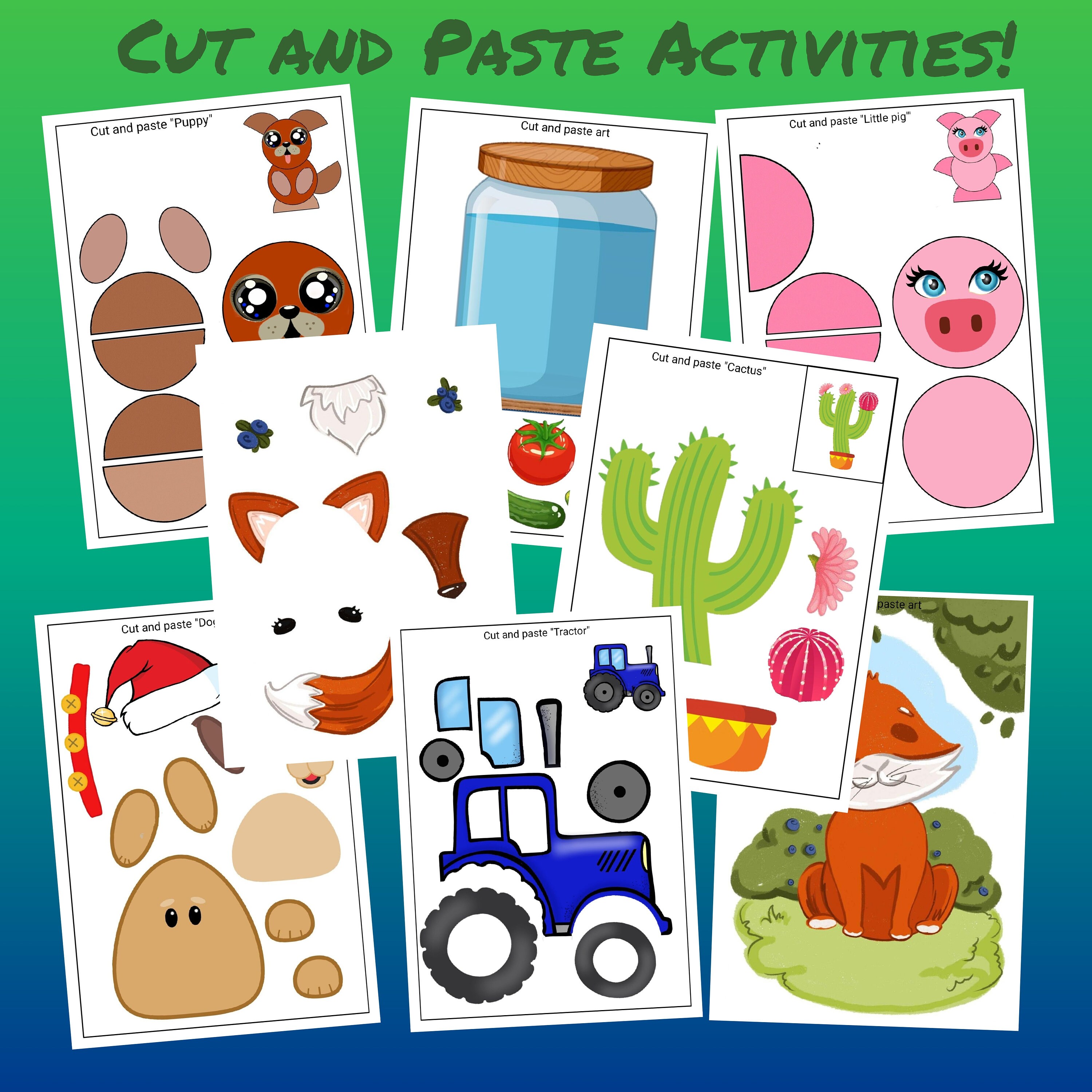 Cut and Paste|cut and Glue Preschool Printables|cut and Paste ...