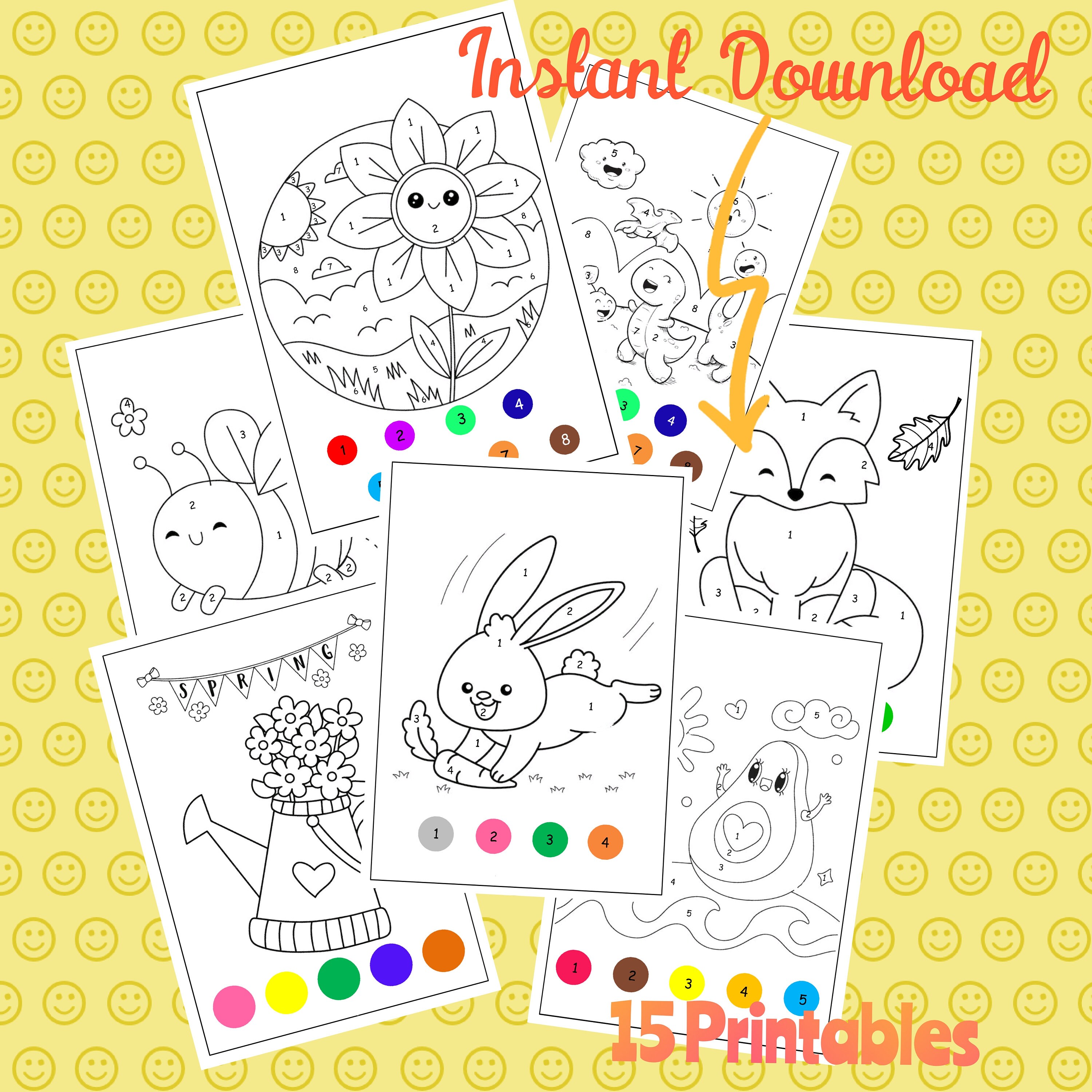 Color by Number and Example| Preschool Printables| Kindergarten ...