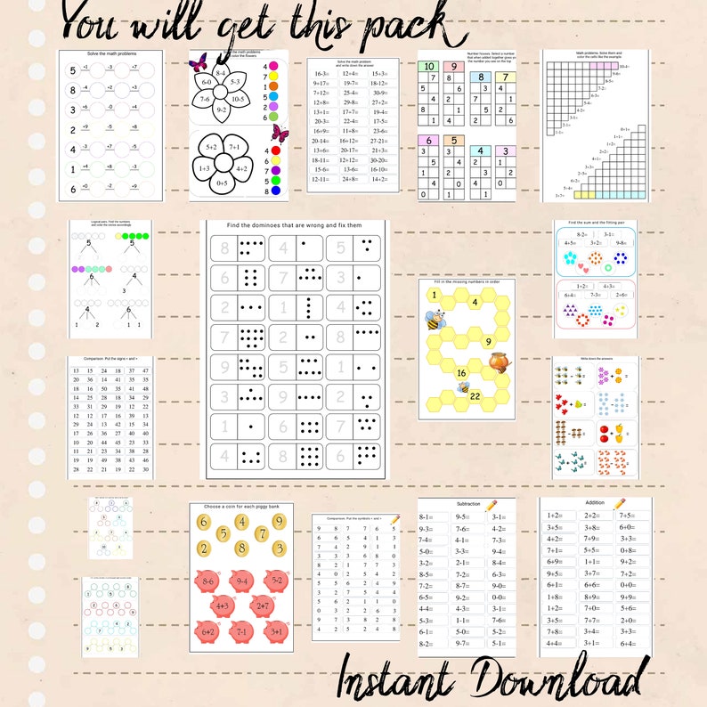 Preschool Math| Beginning Math| Counting| Learning to Add| Kindergarten ...