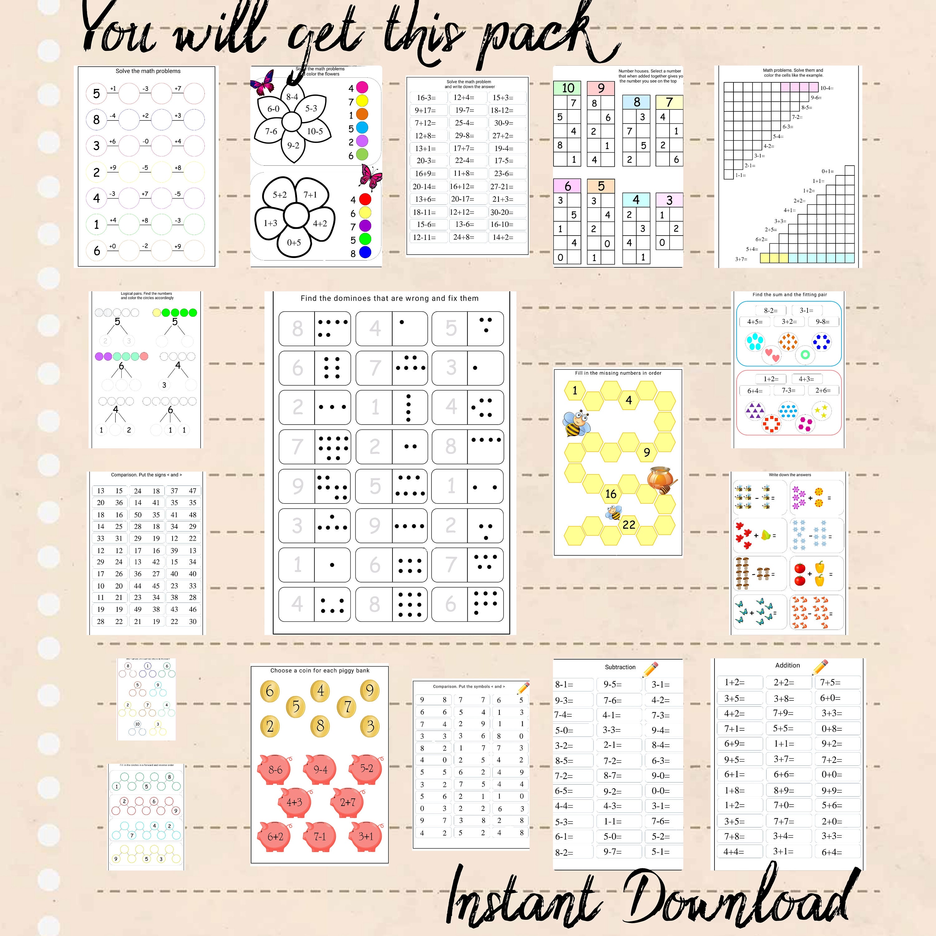 Preschool Math| Beginning Math| Counting| Learning to Add| Kindergarten ...