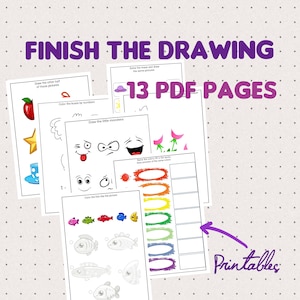 Finish the Drawing Activities for Kids|coloring Pages|drawing Practice ...