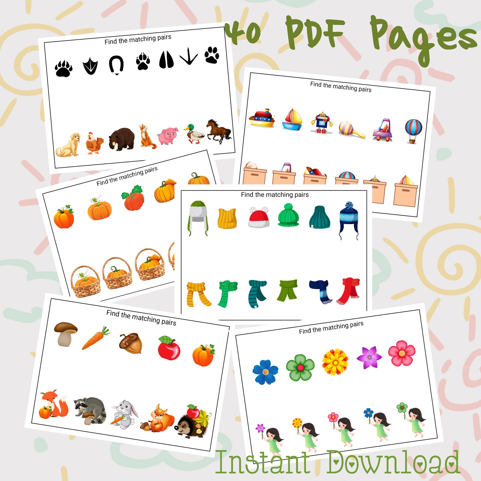 Printable Matching Worksheets| Match the Picture| Preschool Worksheets ...
