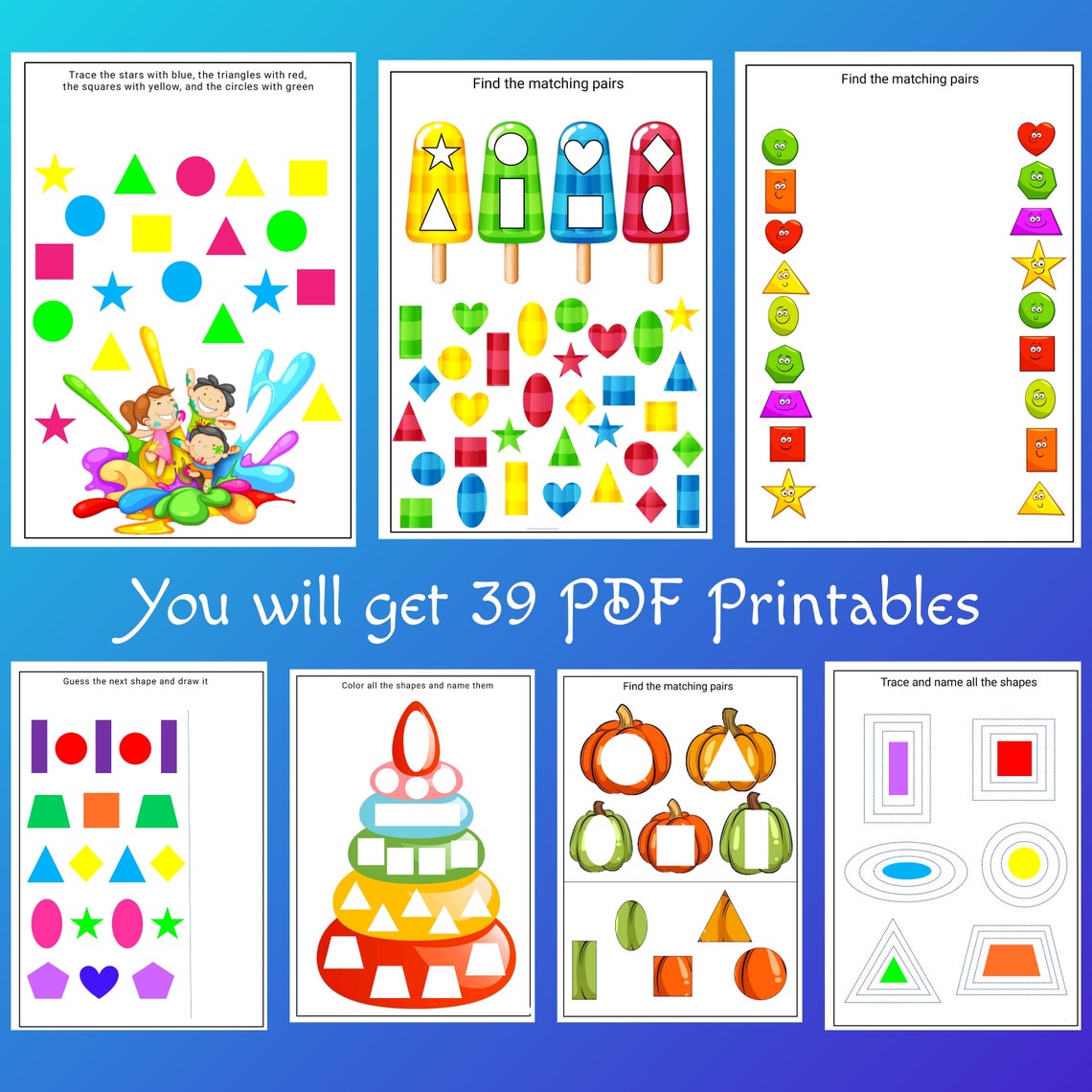 Printable Matching Worksheets Match the Picture Preschool - Etsy
