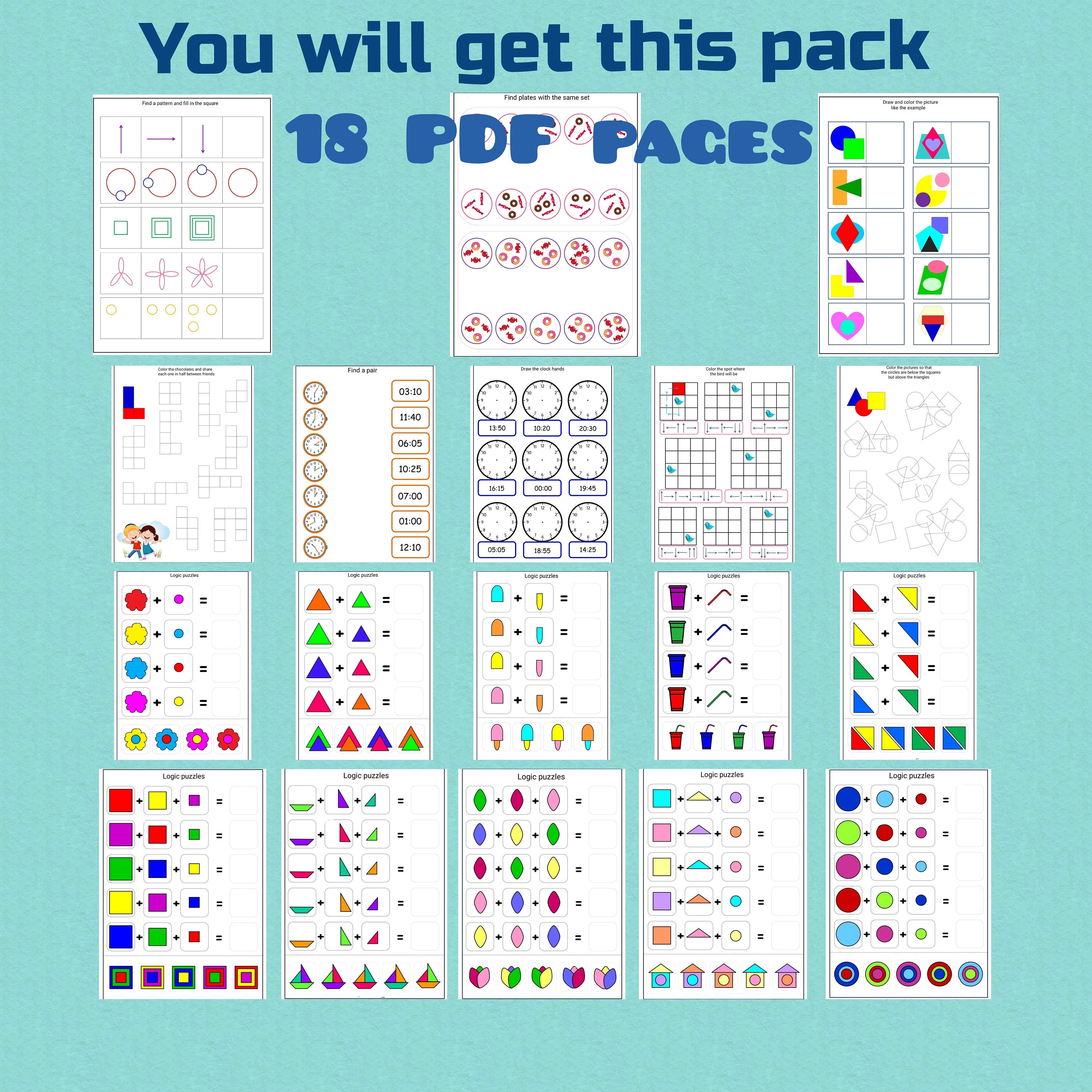 Logic Activity Pack Logical Thinking Games for Kids Brain Teasers ...