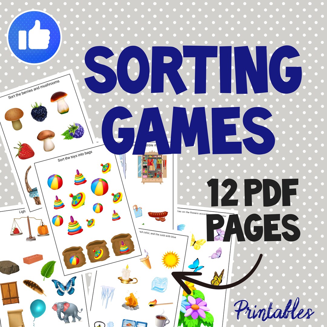 Sorting Game| Printable Activity for Toddlers and Preschool| Homeschool ...